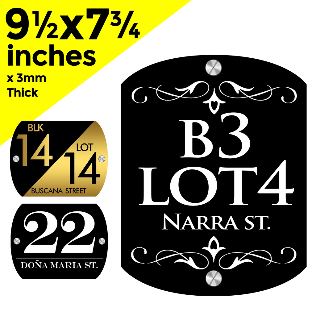 HOUSE NUMBER PLATE DOUBLE SIGN ADDRESS Acrylic 9.6in X 7.4in FREE 2PCS ...
