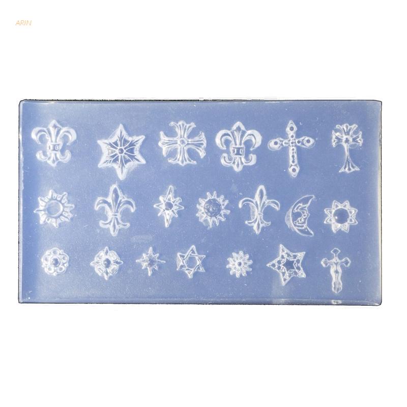 ARIN Silicone Carved Mold Moon Star Cross Flower Shaped Resin Casting ...