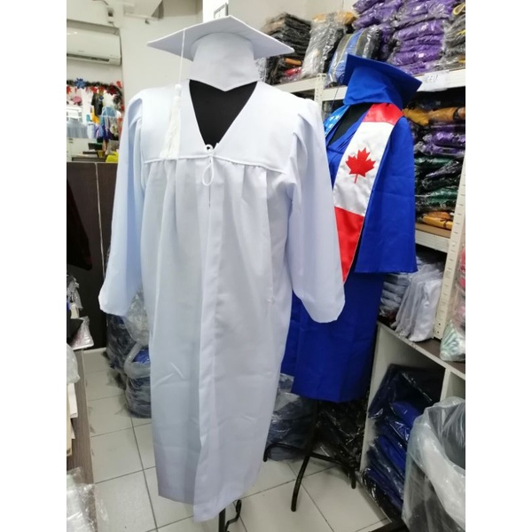 Junior and Senior High school white graduation toga for sale | Shopee ...