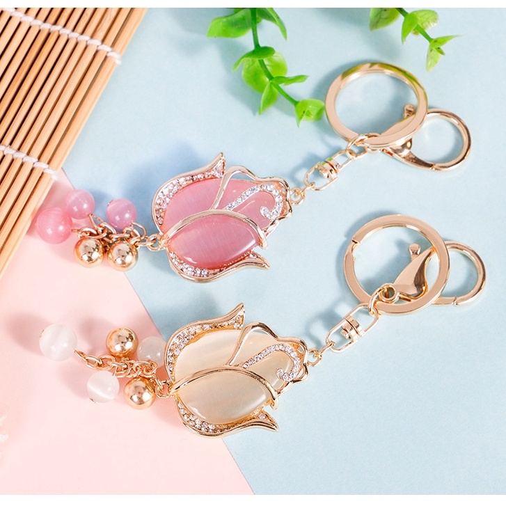 Tulip Shape Opal Keychain Couple Small Gift Pendant | Shopee Philippines