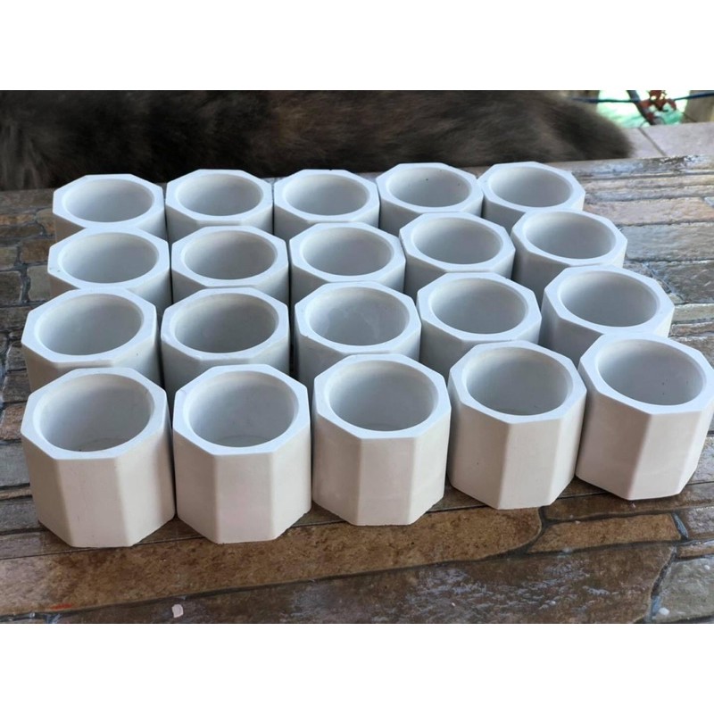 White mini octa pots for small plants and candles | Shopee Philippines