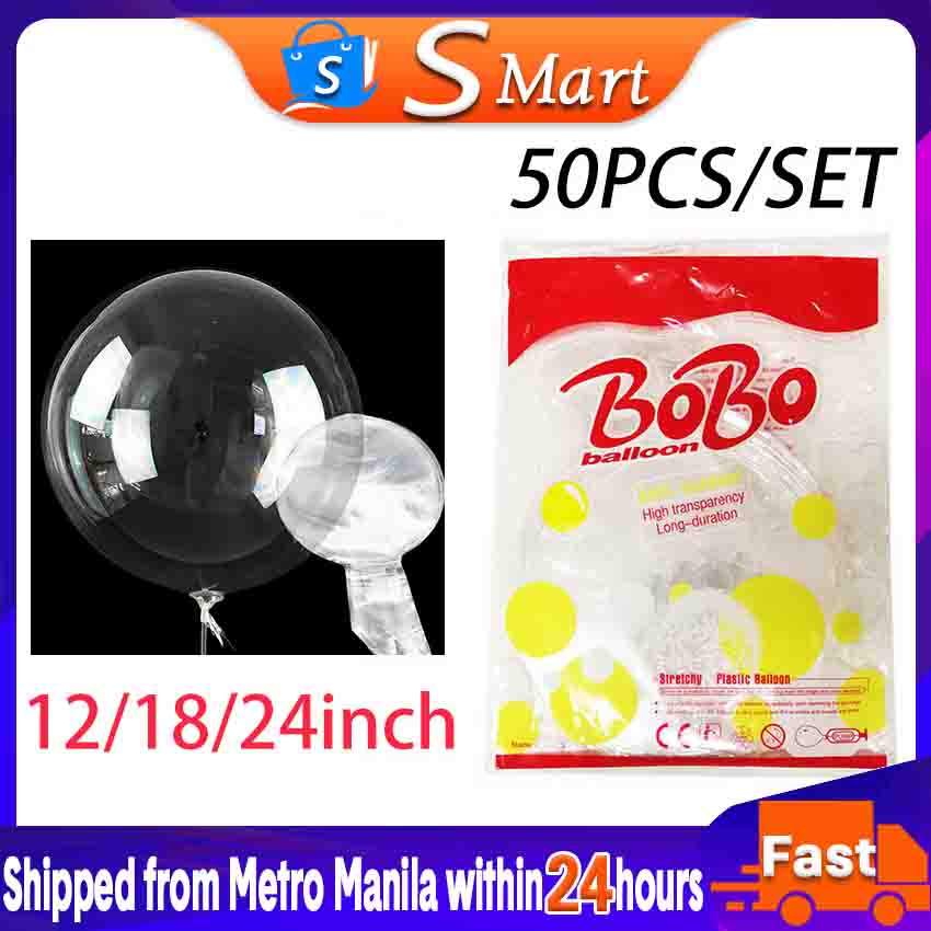 【Soyamart】50PCS 12/18/24 Inch BoBo Balloon Transparent Rubber Balloons ...