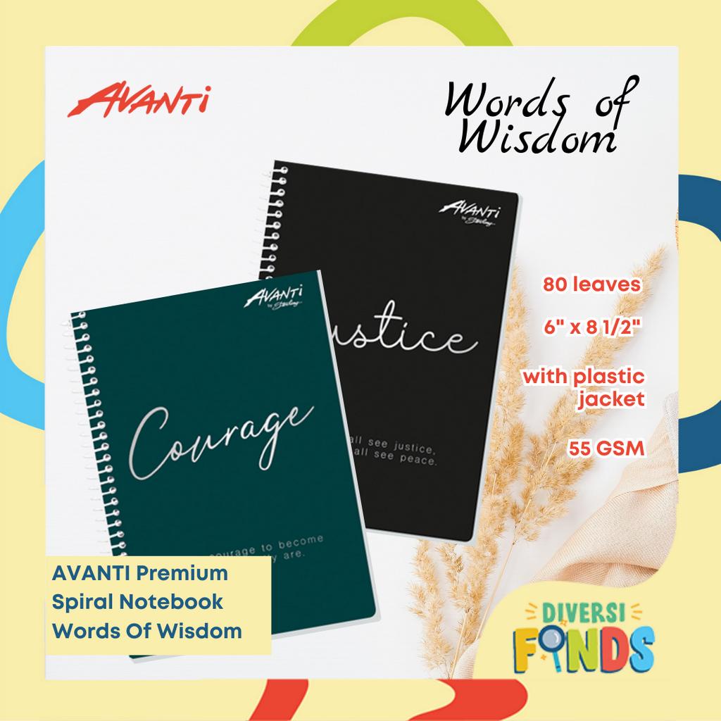 Avanti WORDS of WISDOM Spiral Notebook Thicker Paper W/Plastic Jacket ...