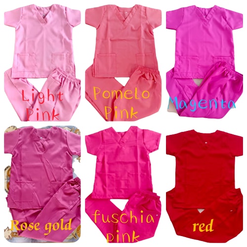 PINKY SCRUBSUIT SET UNIFORM// UNISEX// US KATRINA UNIFORM | Shopee ...