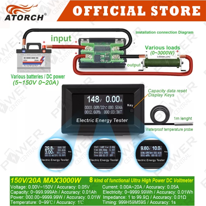 ATORCH DC Current Meters digital voltmeter ammeter voltage amperimetro ...