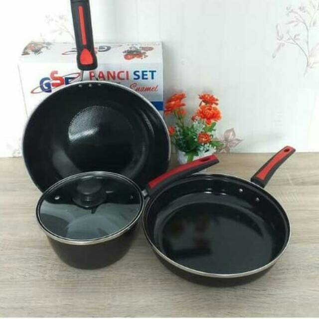 Gsf Enamel Pot Set 4 Pcs (nia Order) | Shopee Philippines