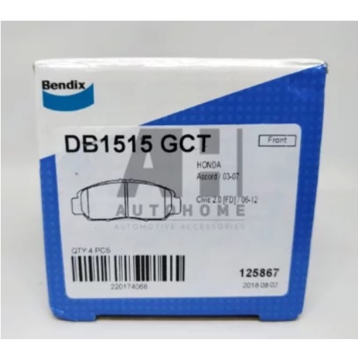 Honda Civic FD - FD1 - FD2 Front Brake Pads - BENDIX Brake Pad DB 1515 ...