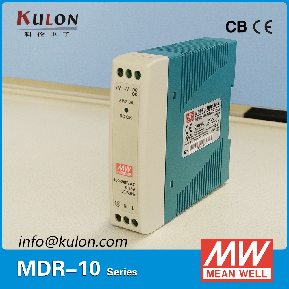 Original Meanwell MDR-10 10W 5V 12V 15V 24V Industrial DIN Rail Power Supply with DC OK active ...
