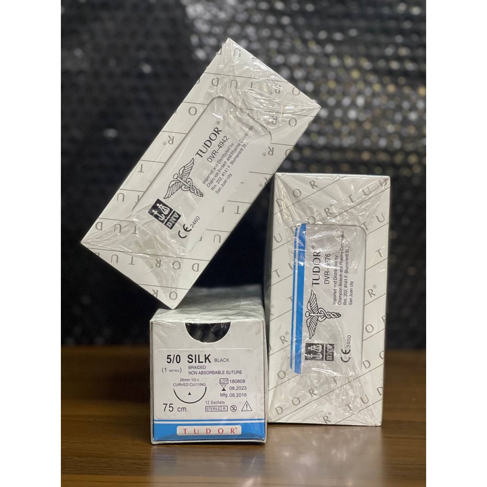 SUTURES SILK BLACK BRAIDED AND CHROMIC BROWN (TUDOR) | Shopee Philippines