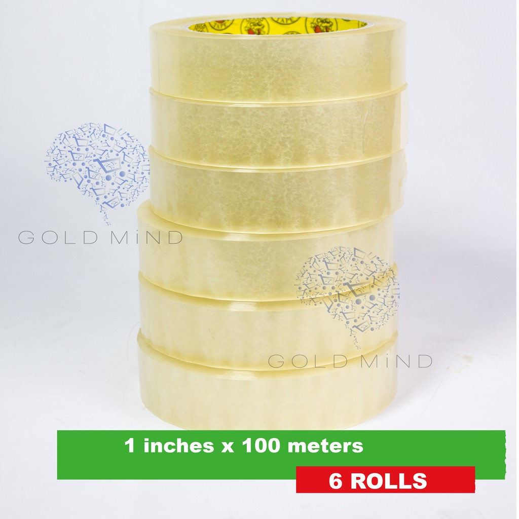 Clear Stationery Tape 1 Inch 25Mm 6Pcs 50M Or 100M | Shopee Philippines