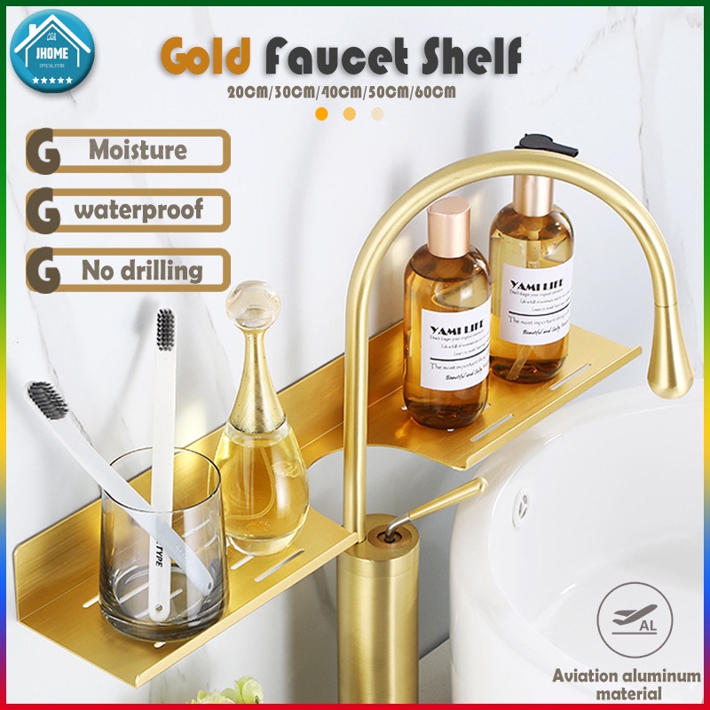 Gold toilet racks Toilet vanity racks Faucet makeup racks Space ...