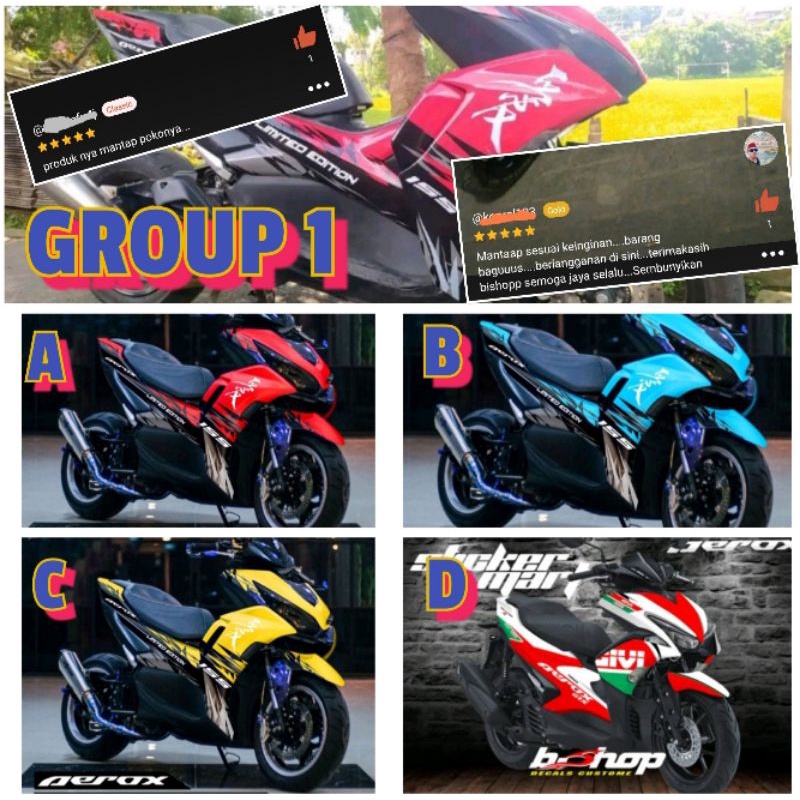 Aerox DECAL FULL BODY Sticker YAMAHA 4 Color Variations | Shopee ...