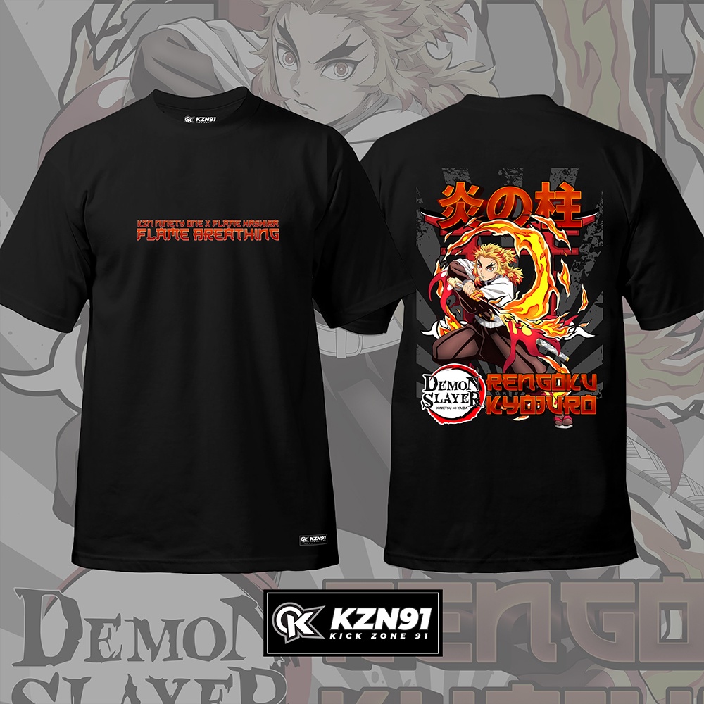 Demon Slayer Rengoku Kyojuro Flame Hashira Tshirt KZN91 | Shopee ...