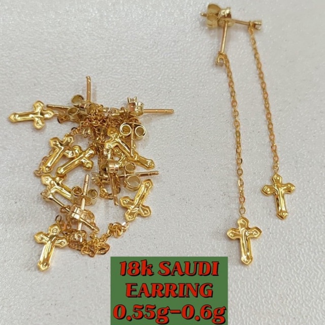 PAWNABLE 18K SAUDI GOLD TIC TAC EARRING | Shopee Philippines