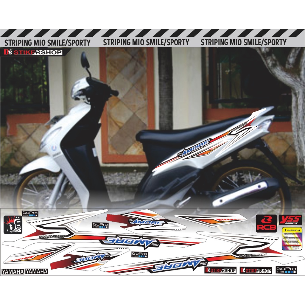 PUTIH Striping yamaha mio sporty/smile custom variations/striping mio ...