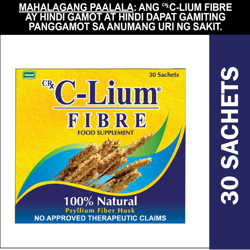 C-Lium Fibre (Psyllium Fiber) Husk 30 Sachets Regular Flavor | Shopee ...