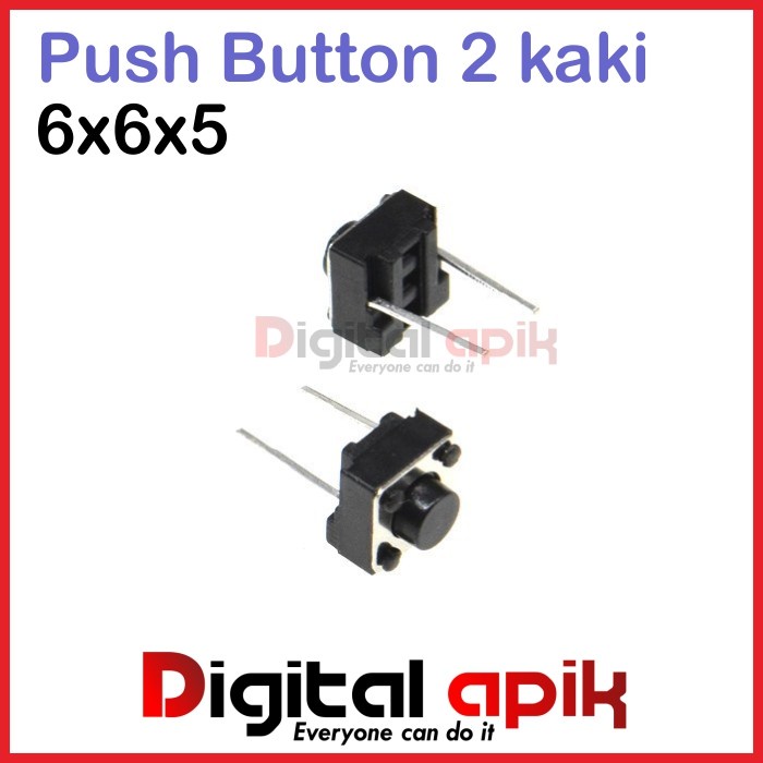 TOMBOL Push Button Switch 6x6x5 mm Tactile Straight Leg 2 pin Switch ...
