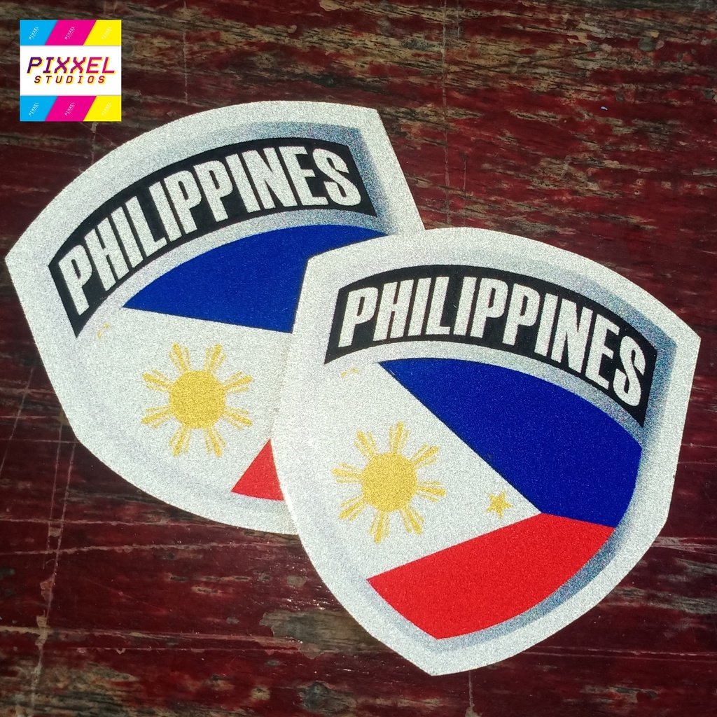 (2pcs) 3x3 in Philippine Flag sticker 3M reflective (100% waterproof ...