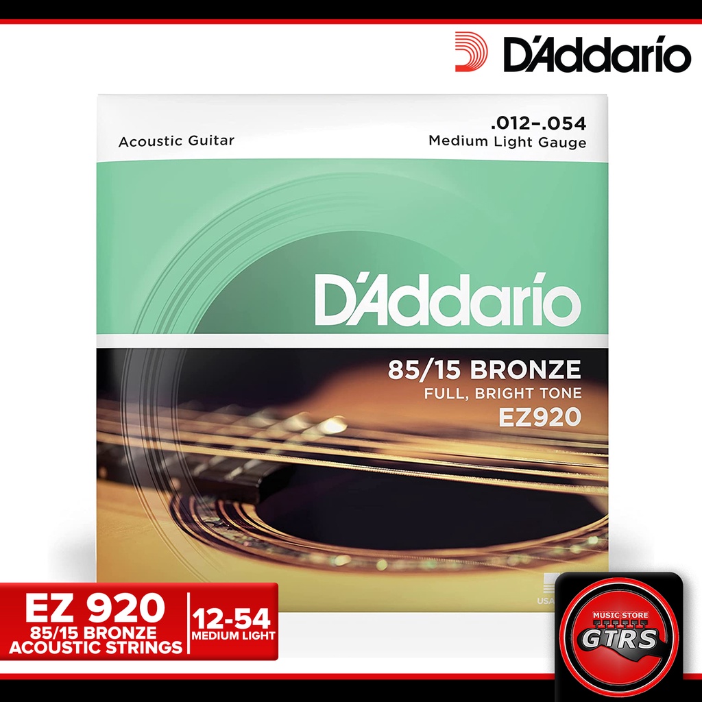 D'addario EZ920 Acoustic Guitar Strings Set (.012-.054) | Shopee ...