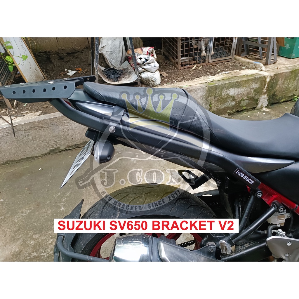 SUZUKI SV650 TOP BOX BRACKET V2 HEAVY DUTY Bracket with metal plate ...