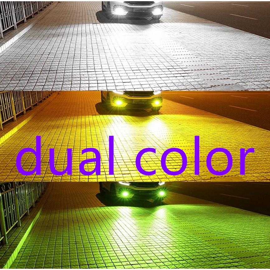 2Pcs Dual Color Car Fog Light Lamp 30W Led Fog Tail Bulbs H3 H11 H8 H9 ...