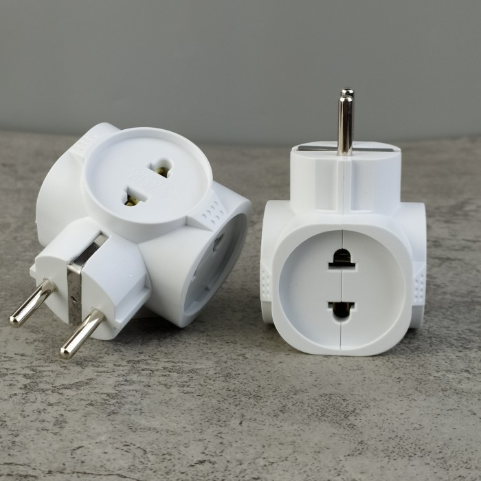 4-prong Flat Ground T Plug 4-prong Socket 4-hole T MULTI Ground Plug ...