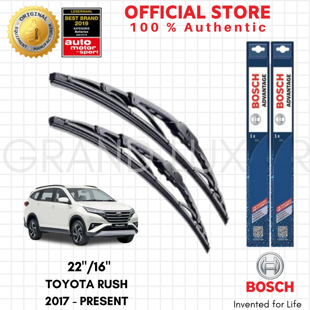 Bosch Advantage Wiper Blade Set For Toyota Rush 2017- Present (22"/16") | Shopee Philippines