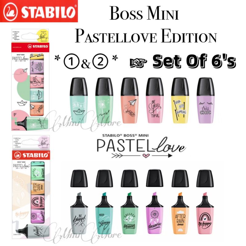 (MiniMore) Stabilo Boss Mini Highlighter - PastelLove 1.0 & 2.0 (Set Of ...