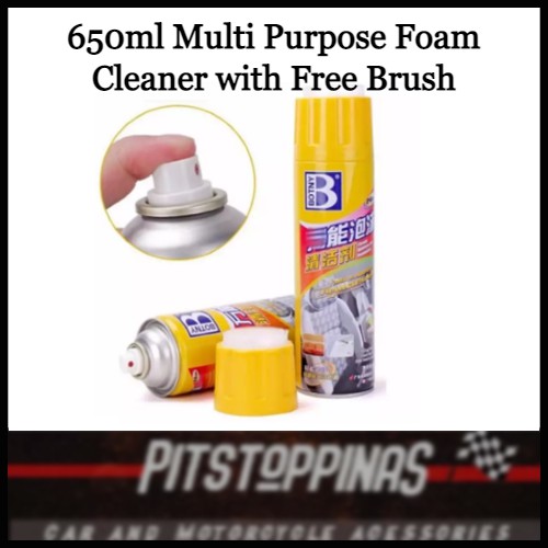 650ml Multi Purpose Foam Cleaner with Free Brush All Purpose Cleaner Spray for Leather Fabric ...