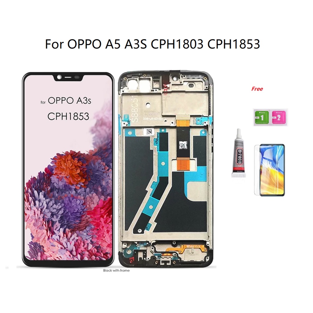 New LCD With Frame For OPPO A5 A3S CPH1803 CPH1853 6.2" LCD Display ...