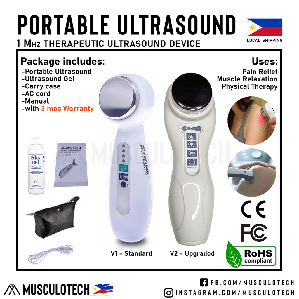 UPGRADED Authentic Portable Therapeutic 1Mhz Ultrasound with FREE Gel ...