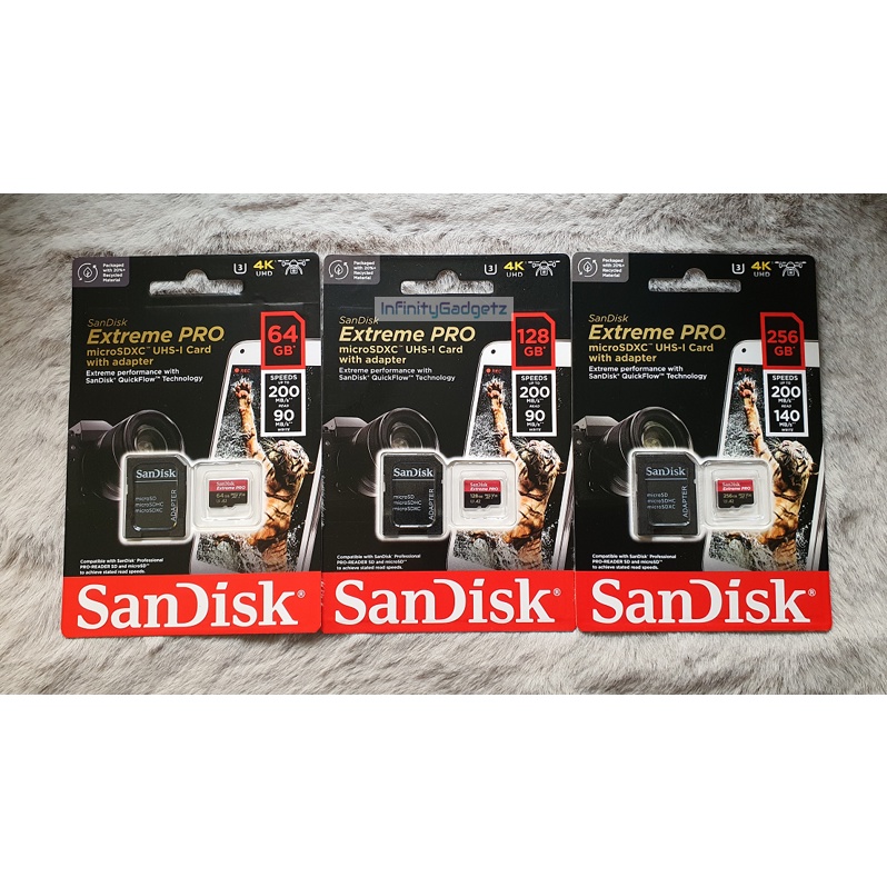 Sandisk Extreme PRO Micro SD A2 Class 10 200MB/s UHS-I for Go Pro, DJI, Akaso Action Cam and ...