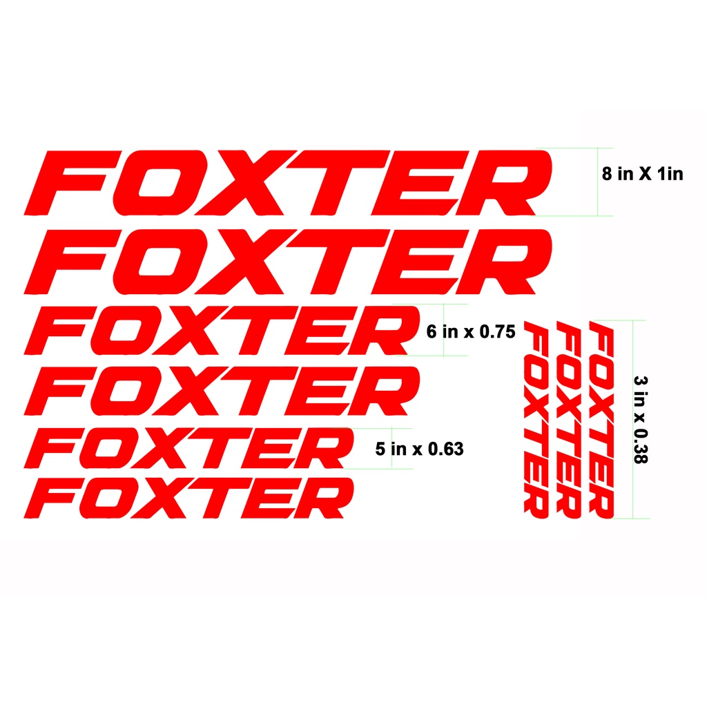 FOXTER Sticker Decal for Mountain Bike and Road Bike (Sticker cut out ...