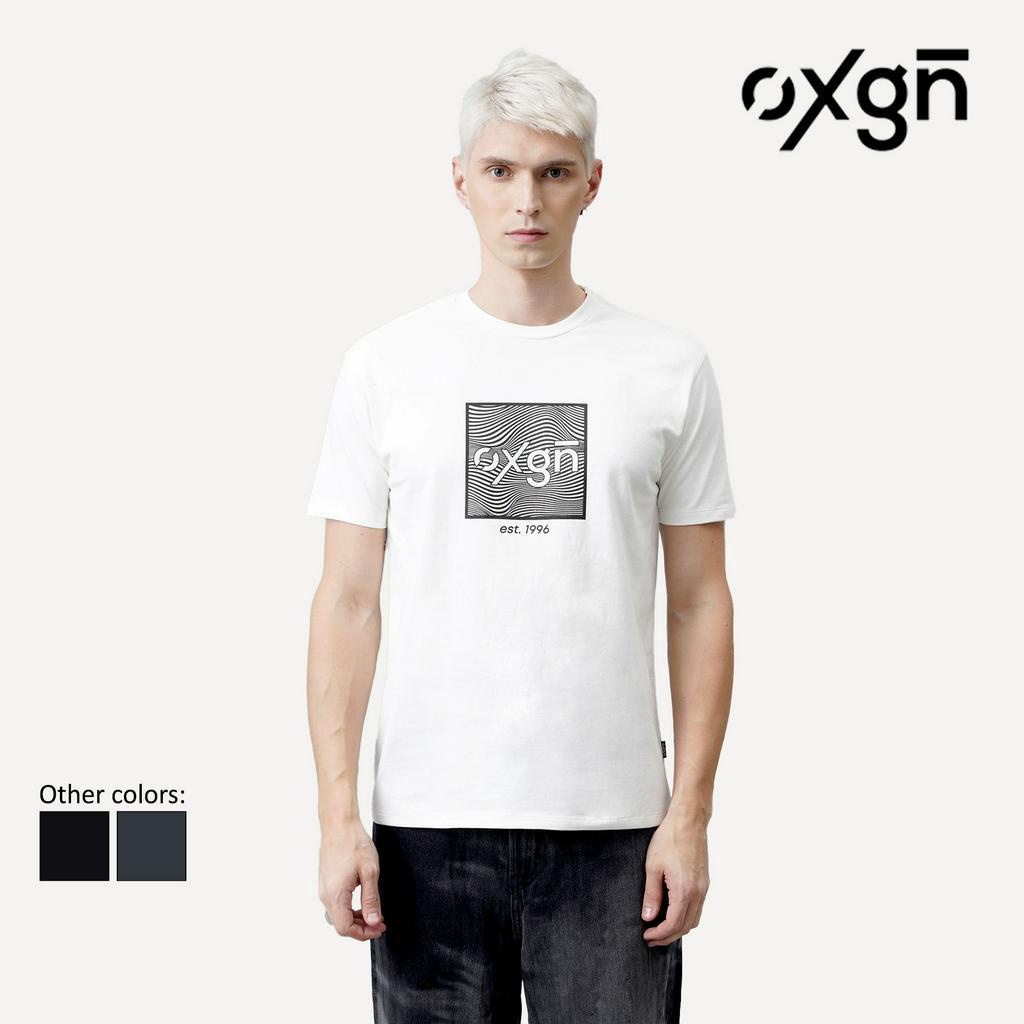 OXGN Logo Regular Fit Graphic T-Shirt For Men (Black/White/Dark Gray ...