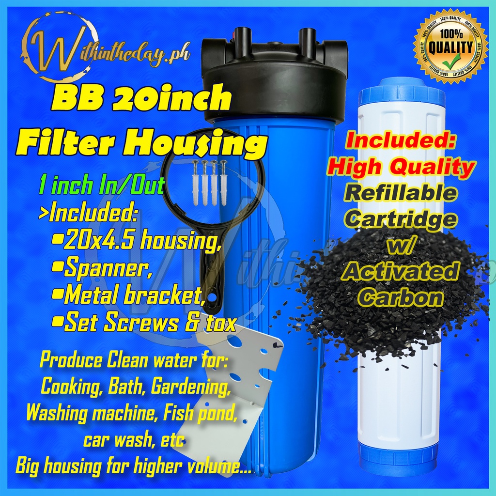 Big Blue Housing BB 20 Filter 20 x 4.5 inch Sediment Rust Chlorine ...