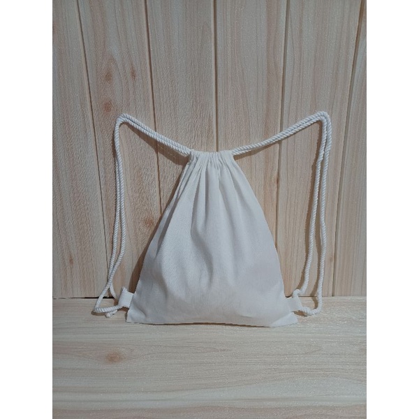 Canvas Drawstring Bag Backpack (Katsa) | Shopee Philippines