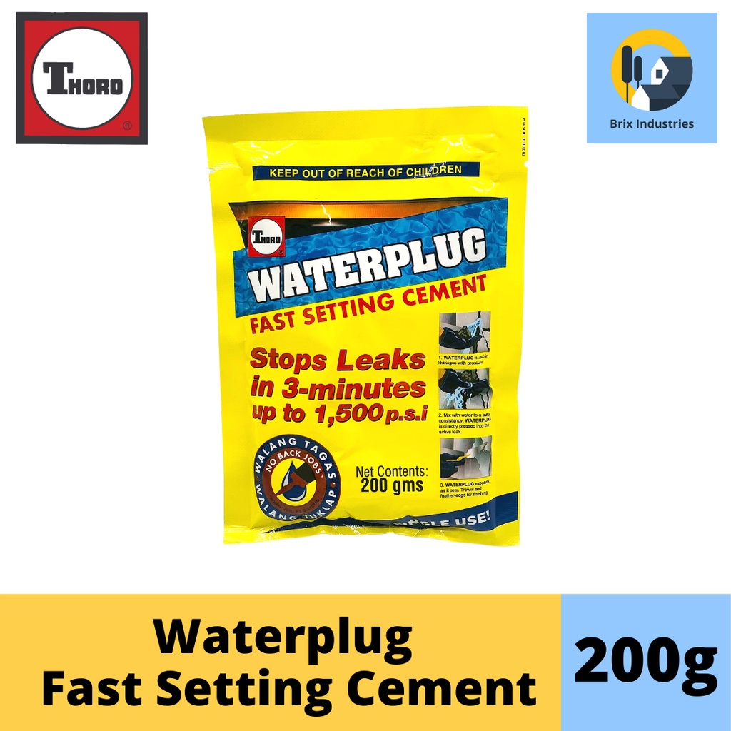 Thoro Waterplug Fast Setting Cement 200 grams Stops Leaks in 3 Minutes ...