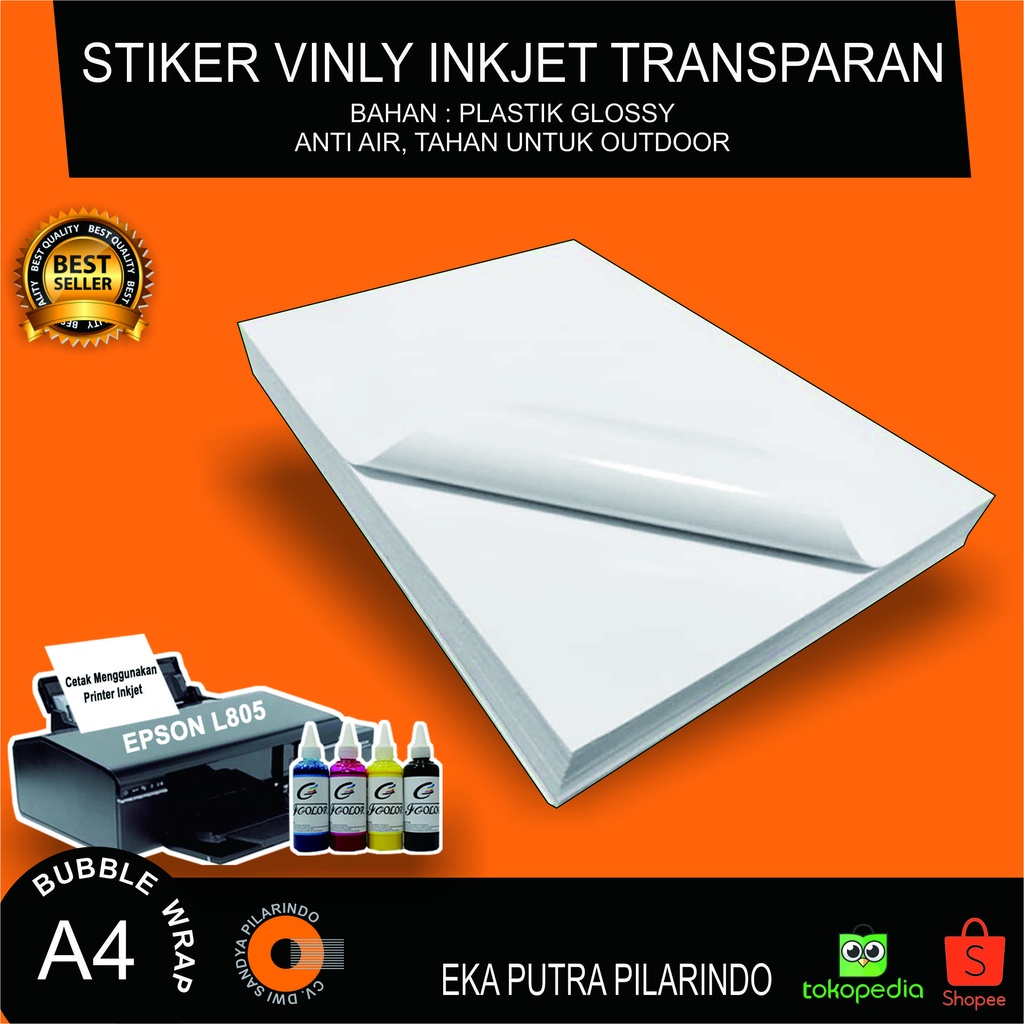 A4 Transparent Vinyl Sticker contents / A4 Glossy Milk Vinyl Sticker ...
