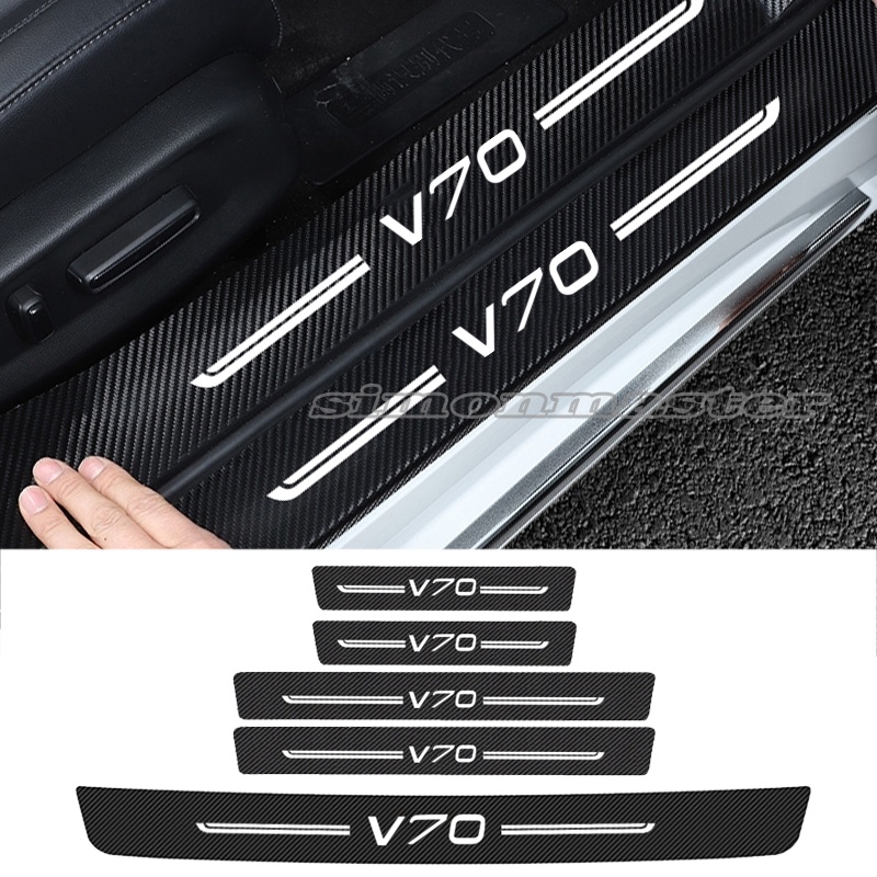 Carbon Fiber Car Door Threshold Anti-Stepping Strip Sticker Auto Trunk ...