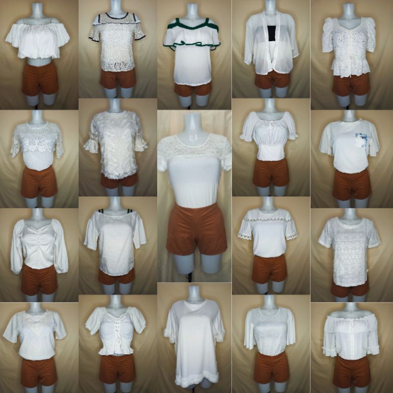 [UKAY] Blouses | Tops (White & Black) | Shopee Philippines