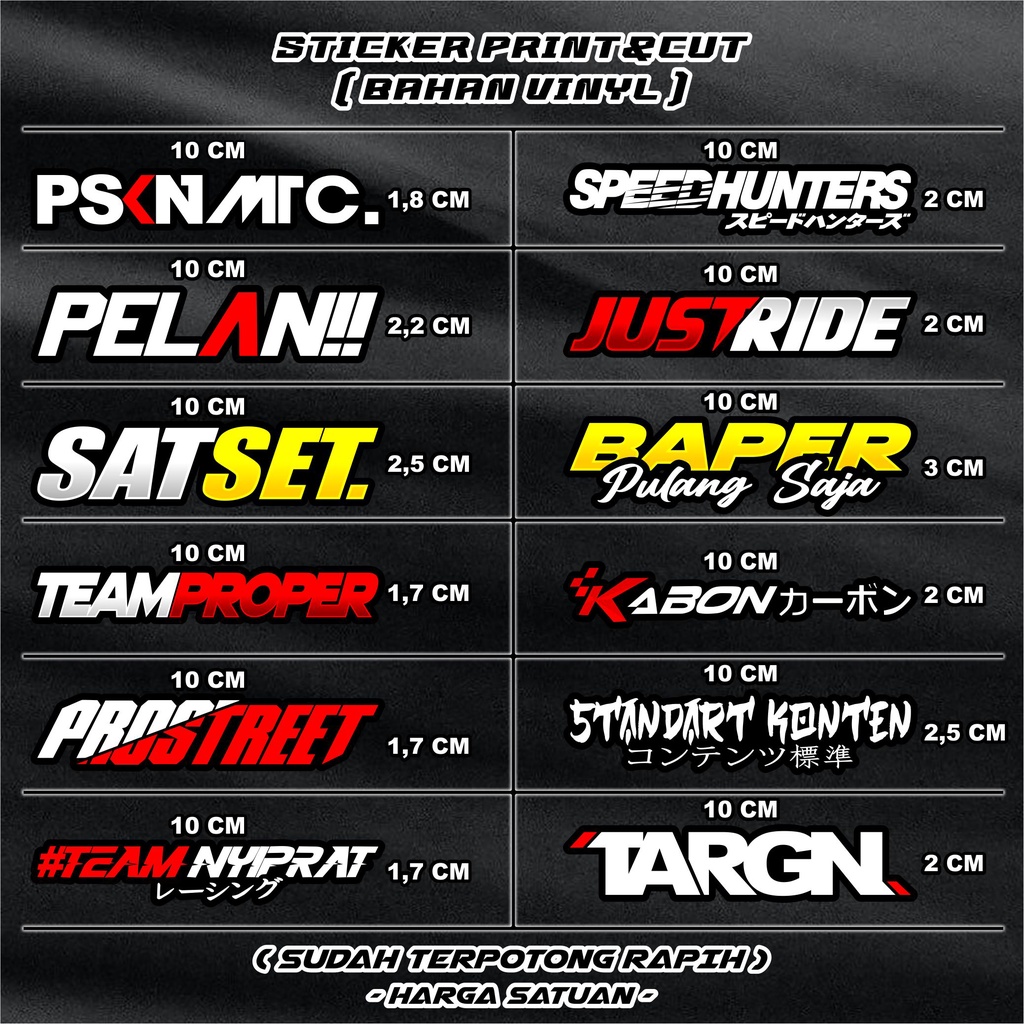 Racing Vinyl Print & Cut Motorcycle Sticker (UNIT) | Shopee Philippines