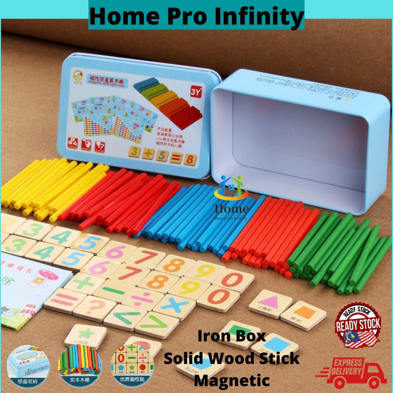Magnetic Arithmetic Stick Rod Montessori Math Wooden Number Counting ...