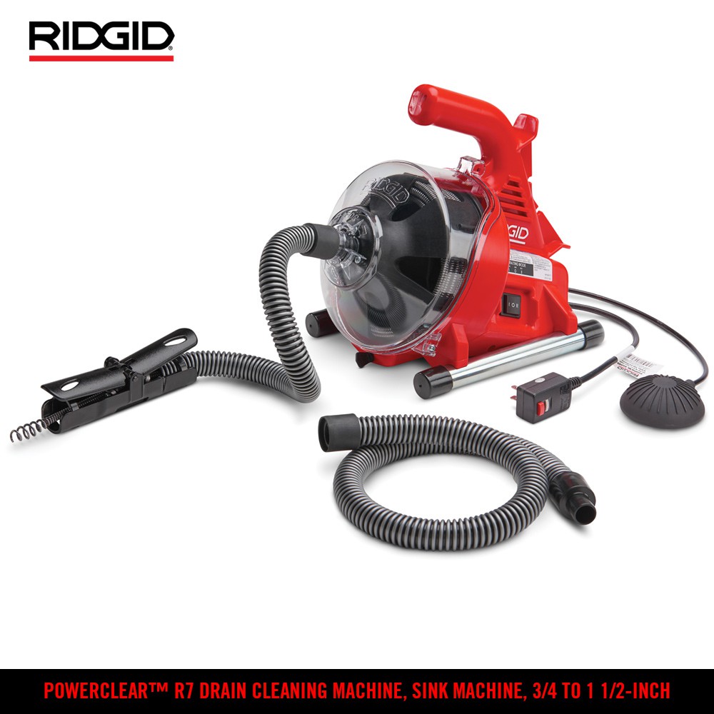 RIDGID PowerClear™ R7 Drain Cleaning Machine, Sink Machine, 3/4 to 1 1/ ...