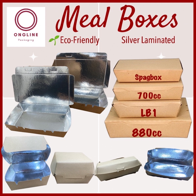 100 pcs. | Meal Box | Silver Laminated | Spaghetti Burger Hotdog ...