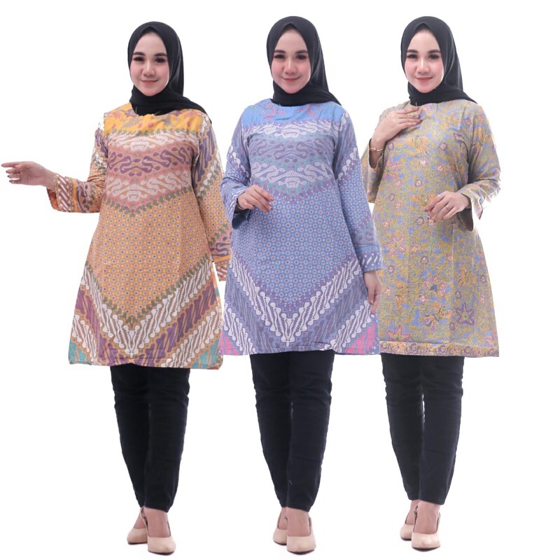 Women's BATIK Tunic Top SOFT COLOR | Shopee Philippines