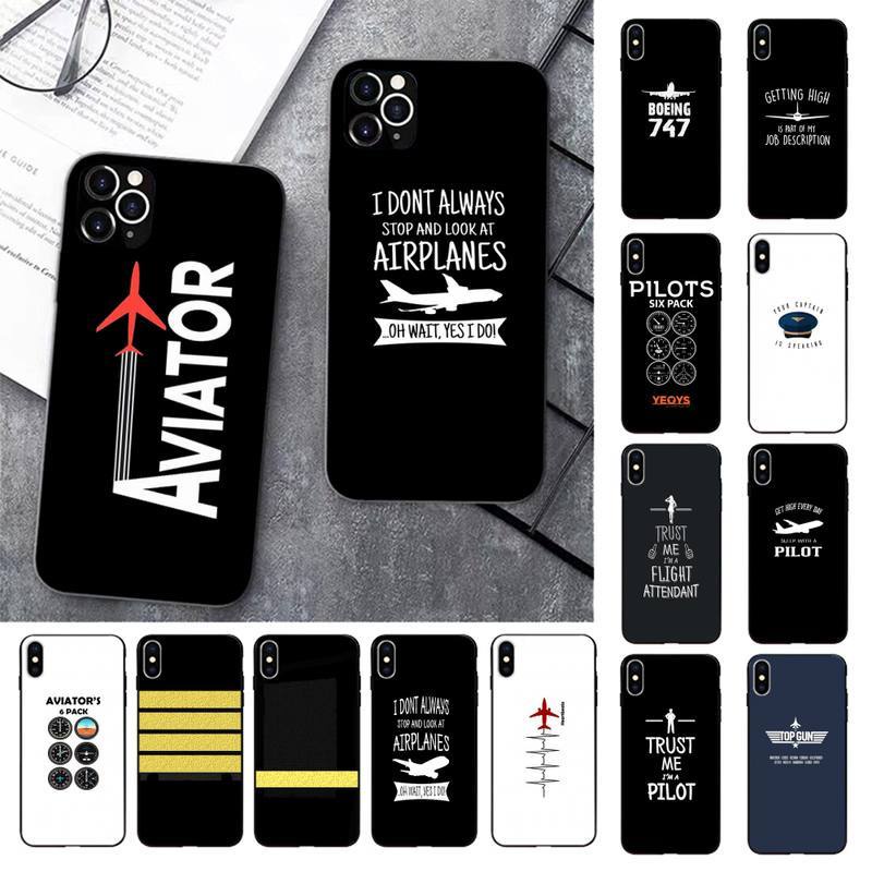 Airplane Pilot Epaulette Silicone Black Phone Case for iPhone 13 11 12 ...