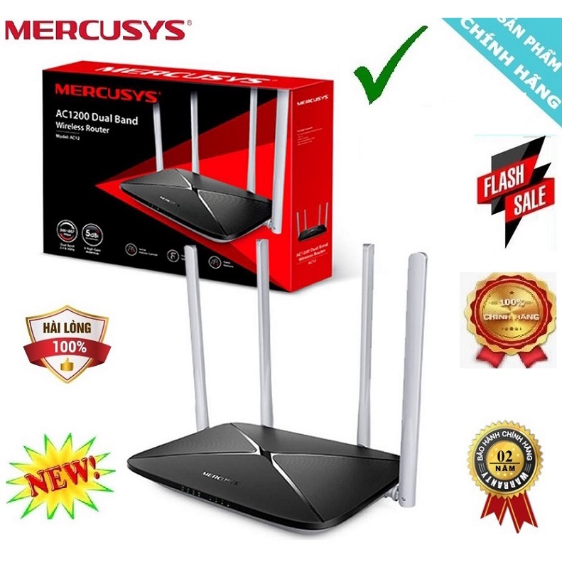 Mercusys AC12 Dual Band 1200Mpbs 4 Antenna WiFi Router | Shopee Philippines