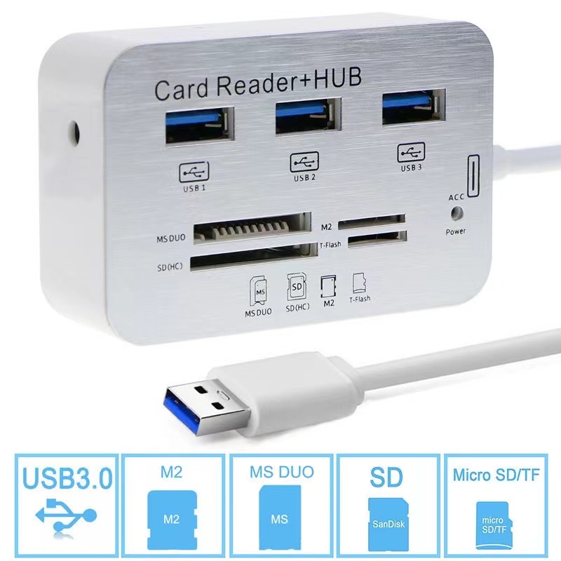 TTC# 3 Ports USB Hub 2.0 Combo Card Reader For MS/SD/M2/TF Card ...