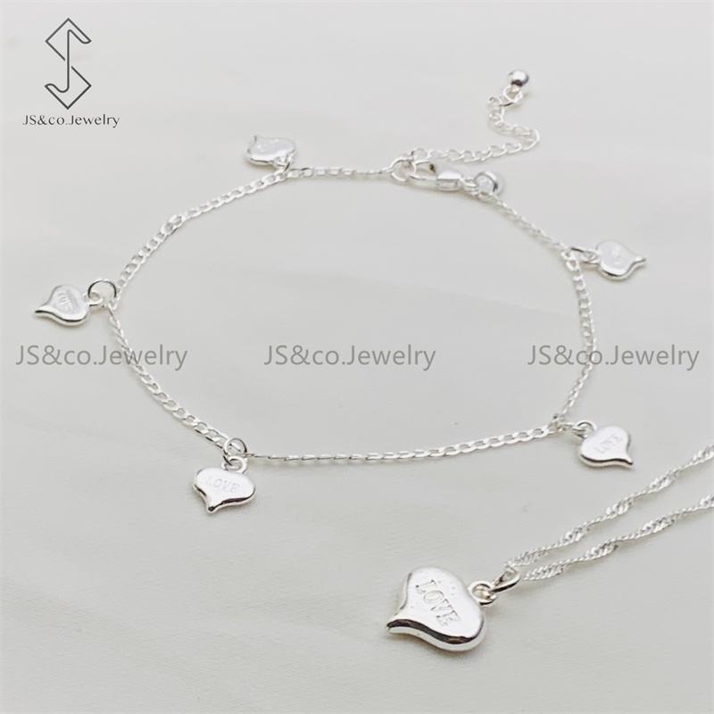 JS&CO jewelry 925 silver 2in1 Pendant Necklace Bracelet set for women ...