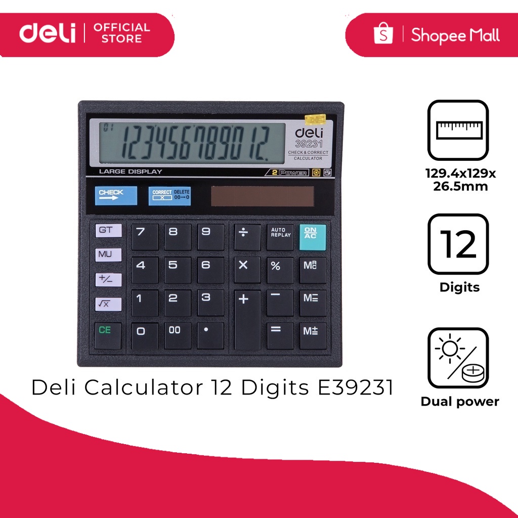 Deli E39231 Calculator 12 Digits (1PC) [752839231] | Shopee Philippines